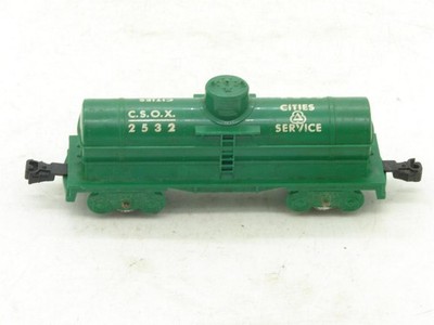Marx Trains O Gauge 4 Wheel Plastic 2532 Green Cities Service Tank Car ...