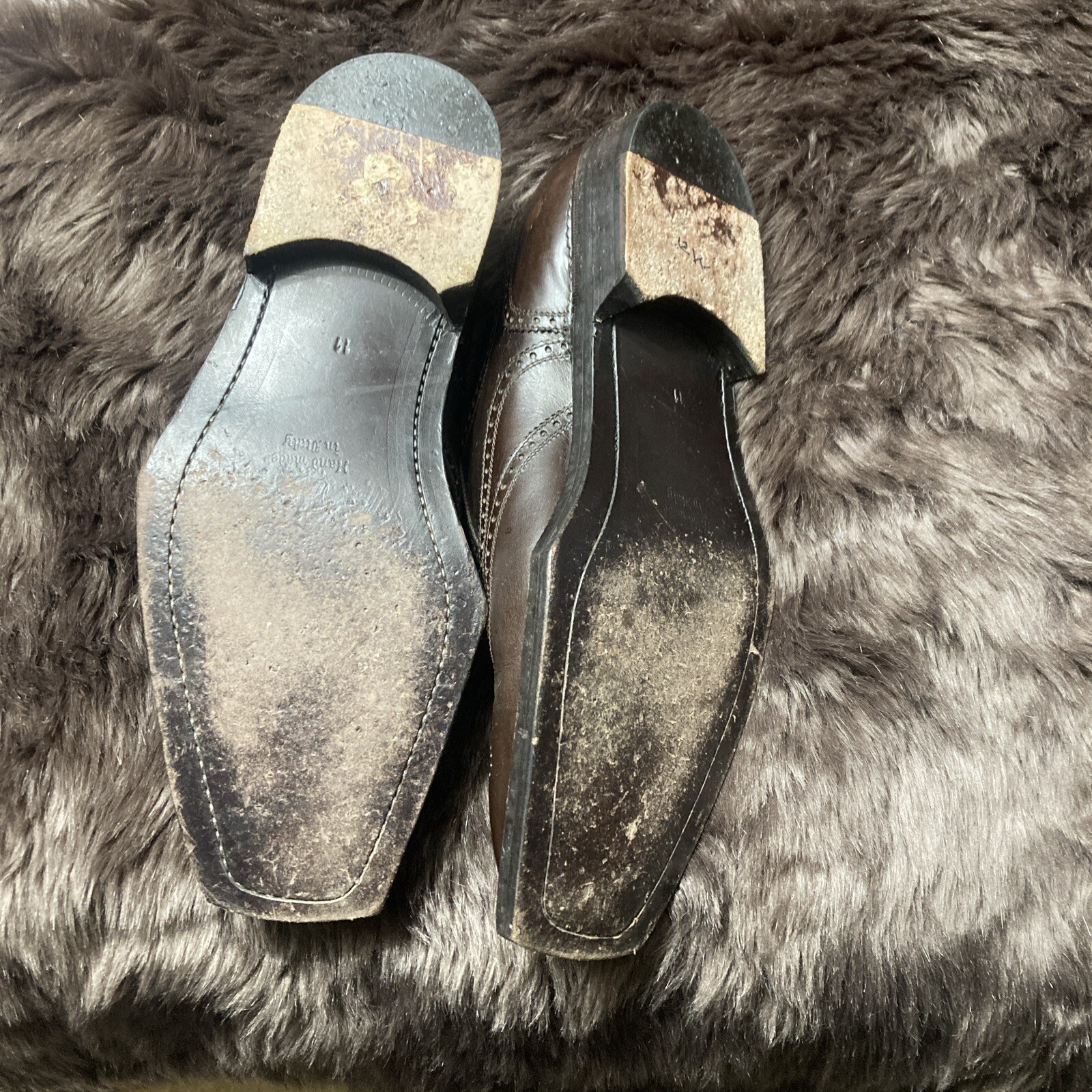 Rare Massimo Matteo Mens Brown Oxford Wingtip Shoes 11 Made in Italy ...