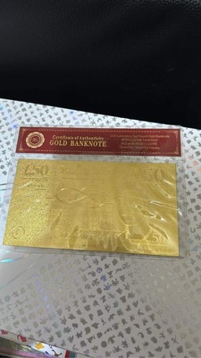 24k CARAT GOLD BANK NOTE RARE & UNIQUE £50 MINT | eBay UK