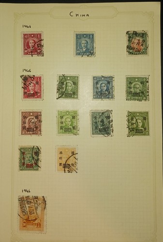 CHINA 1946-48 Stamps Overprint Selection Sets Mint & Used on Album ...