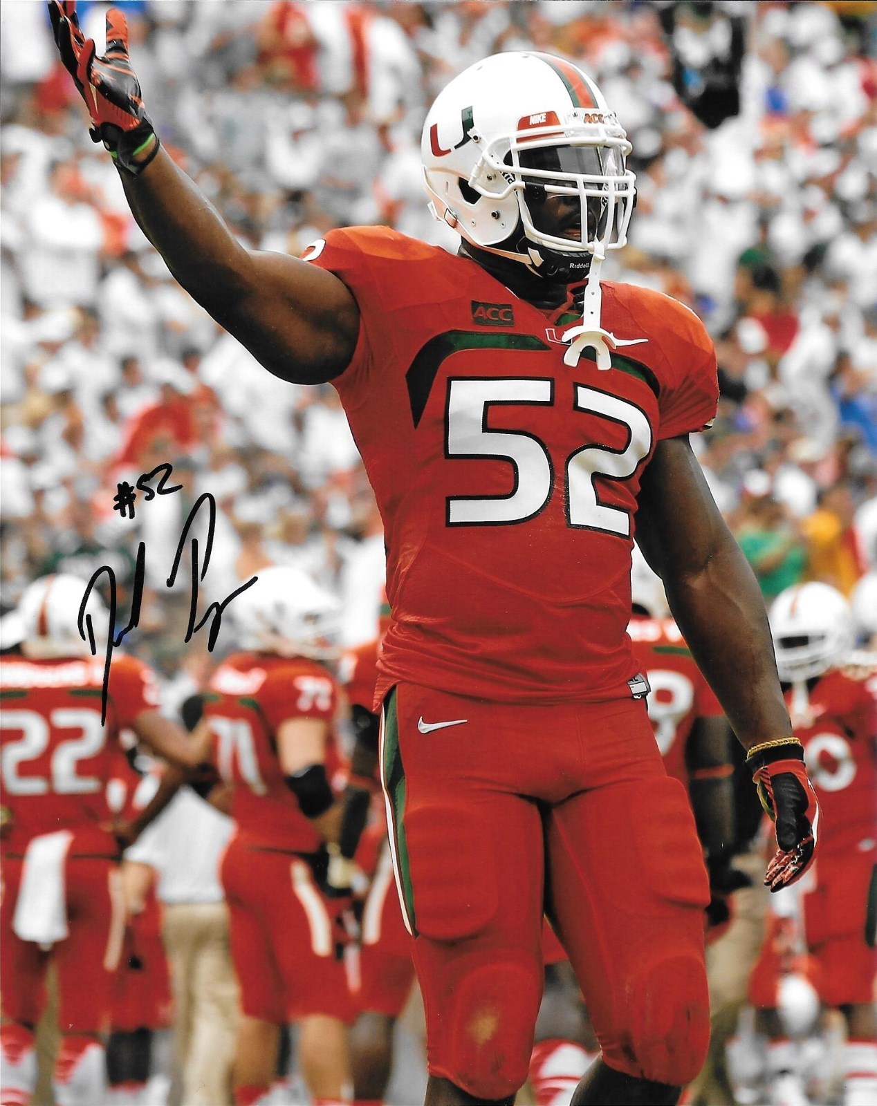 SAN DIEGO CHARGERS DENZEL PERRYMAN HAND SIGNED MIAMI HURRICANES 8X10 ...
