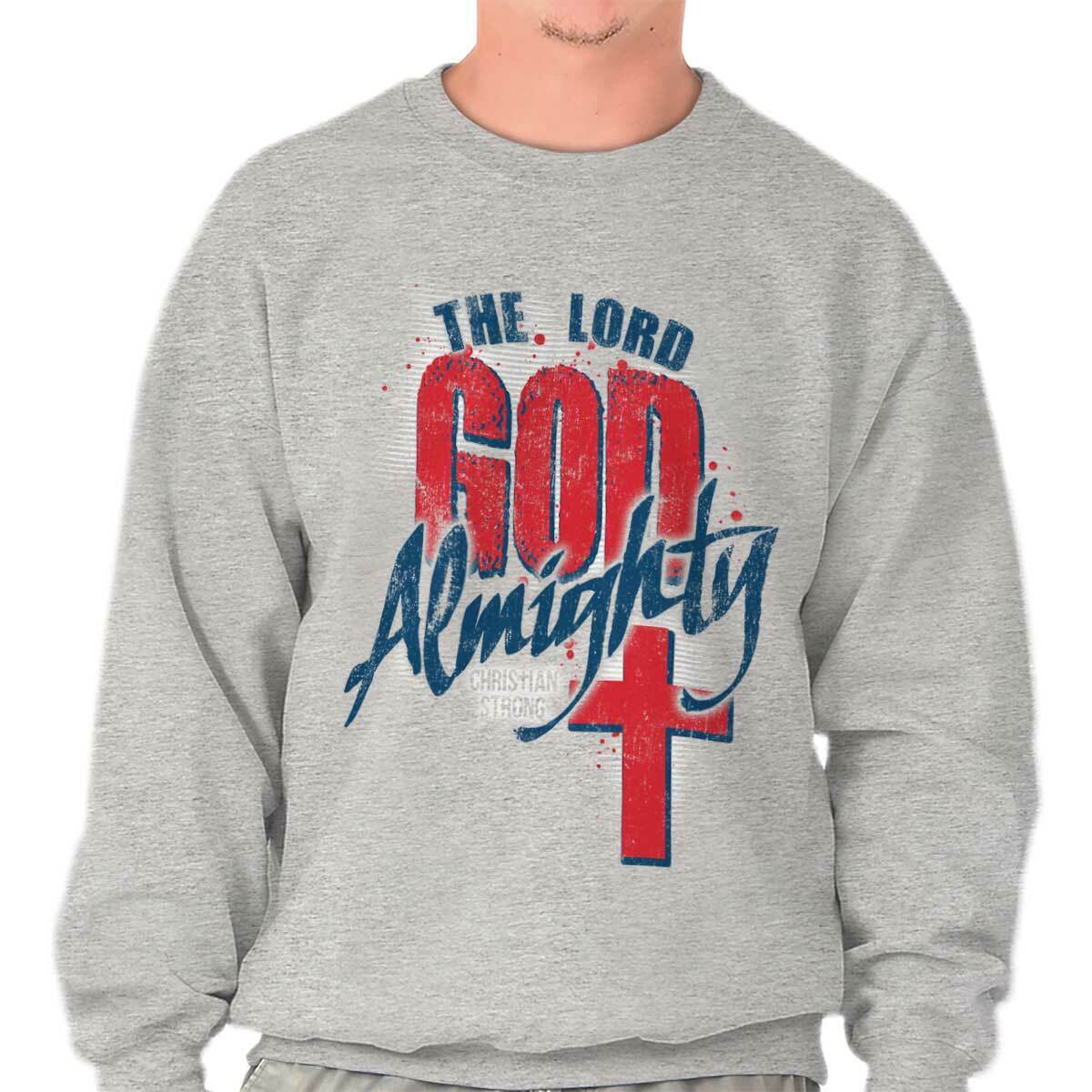 Christian Strong The Lord God Almighty Cross Womens or Mens Crewneck ...