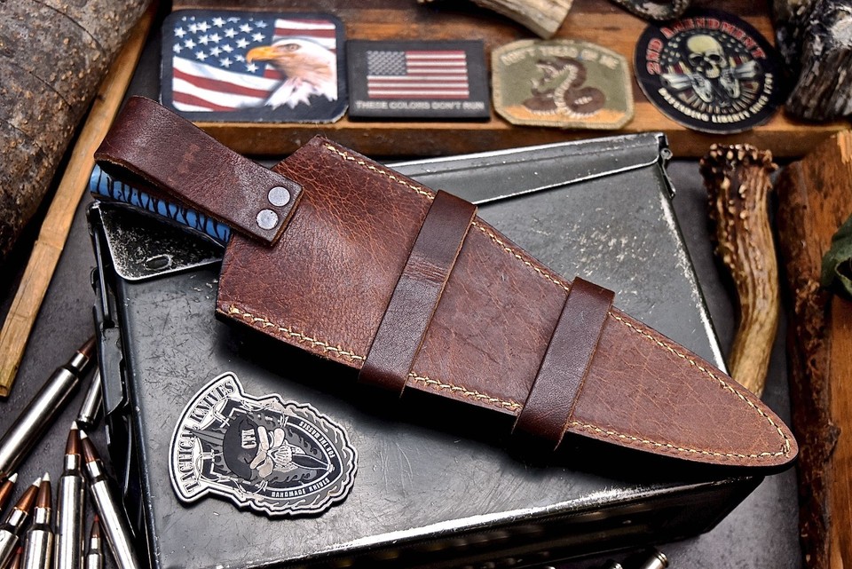 CFK IPAK Handmade D2 Custom BLUE PINE CONE Smatchet Dagger Hunting Shiv ...