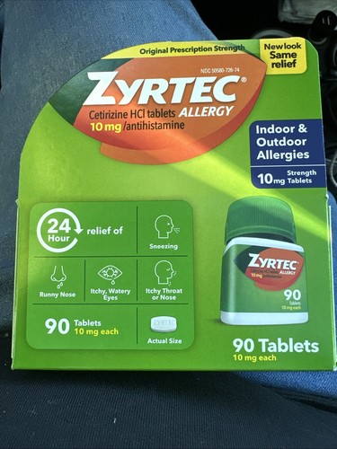 Zyrtec Allergy Relief 10mg, 90-Pack, Exp 11/2027 | eBay