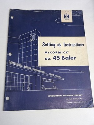 INTERNATIONAL HARVESTER IH SETTING UP INSTRUCTIONS MCCORMICK 45 BALER ...