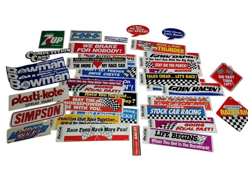 Lot OF 35 VINTAGE HOT ROD,NASCAR & DRAG RACING DECALS/STICKERS + 2 ...