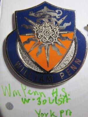 Army DUI DI CB clutchback WILLIAM PENN HIGH SCHOOL ROTC program w30 USA ...