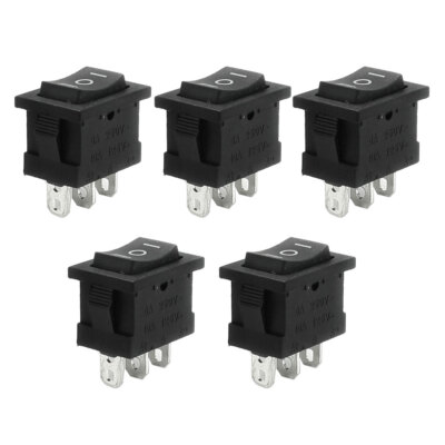 5 Pcs SPDT Black Button On/Off/On Rocker Switch AC 6A/250V 10A/125V | eBay