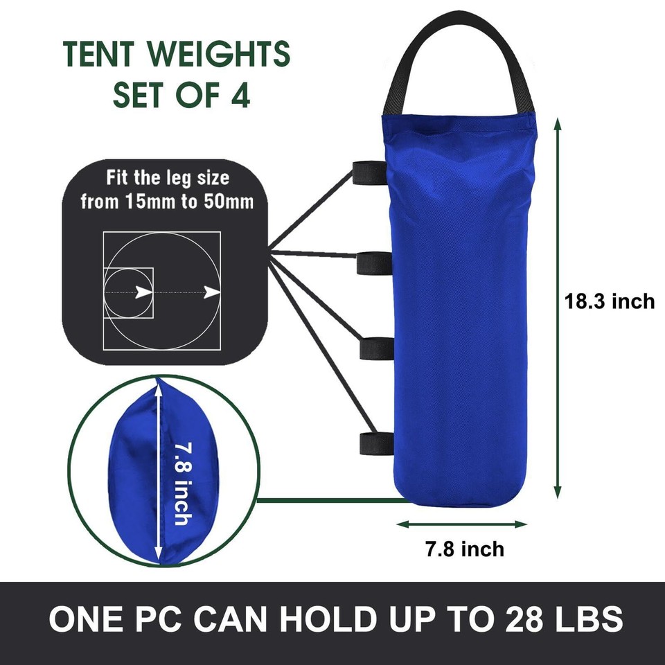 Eurmax Extra Large Pop Up Canopy Weights Sand Bags for Ez Pop Up Canopy ...