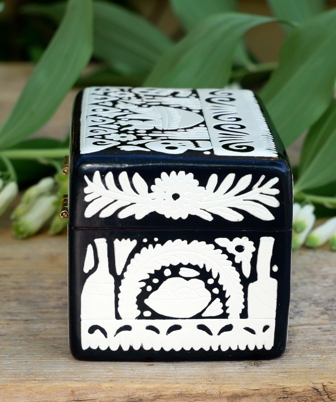 #3 Day of the Dead Lacquer Box Skulls Wood Handmade Olinalá Mexican ...