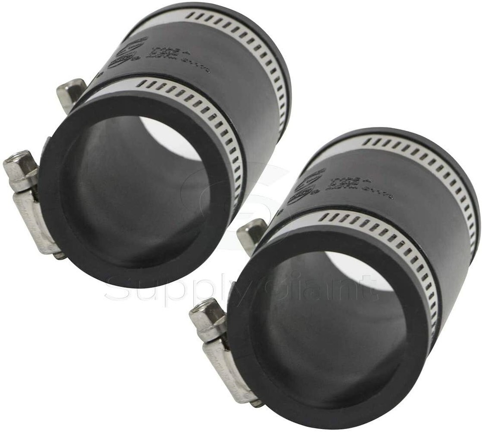 Flexible Pvc Coupling with Stainless Steel Clamps 1-1/4'' inch, Black ...