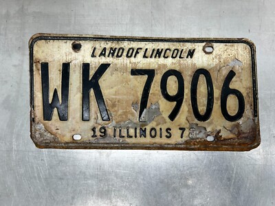 1978 Illinois Land Of Lincoln License Plate Tag Car Truck WK7906 | eBay