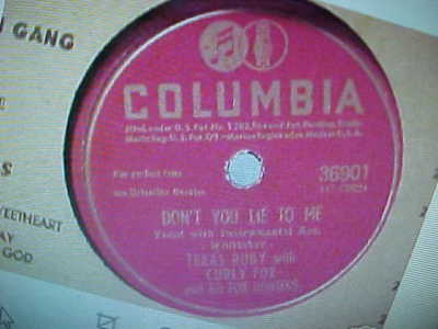 TEXAS RUBY 78 RPM W / CURLY FOX DON'T YOU LIE TO ME | eBay