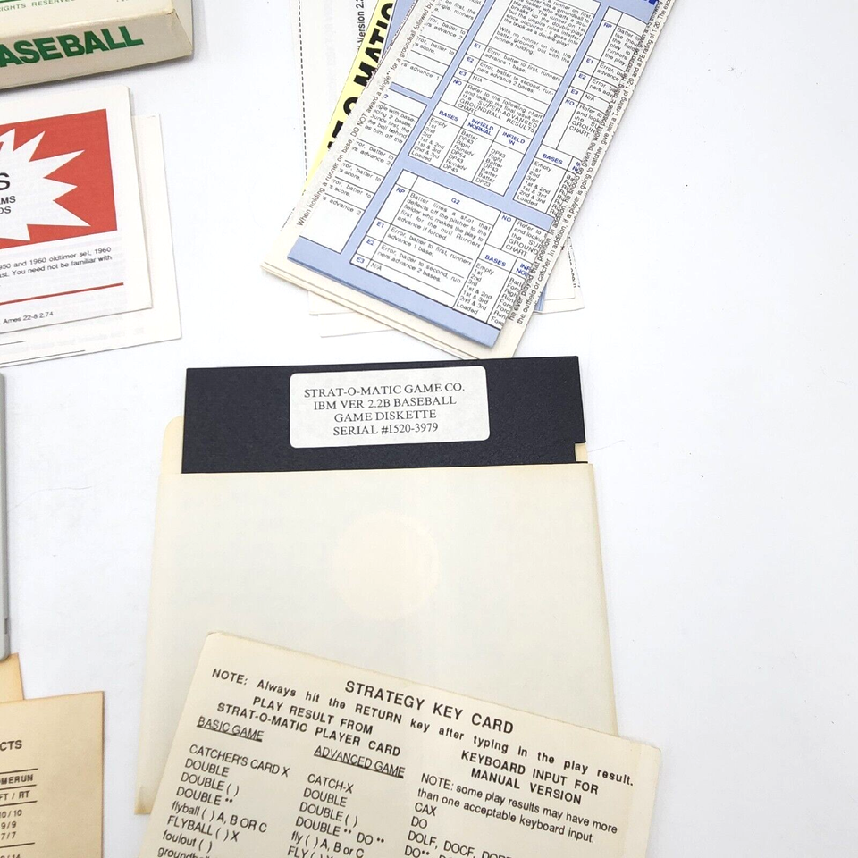 Strat-O-Matic Baseball Computer Game 1986 Floppy Disk | eBay