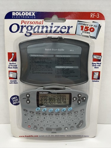 Vintage 1999 Rolodex Pocket Organizer Clock Calculator RF-3 Storage ...