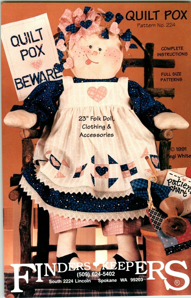Quilt Pox Beware Sitting Doll Sewing Pattern Soft Sculpture Folk ...