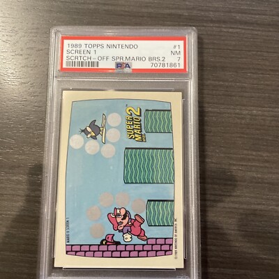 1989 Topps Nintendo Scratch-Off Game Super Mario Bros 2 Screen 1 #1 PSA ...