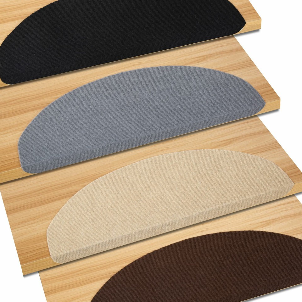 Semi Circle 15 Pcs Carpet Stair Treads Floor Mat Protection Cover Step ...