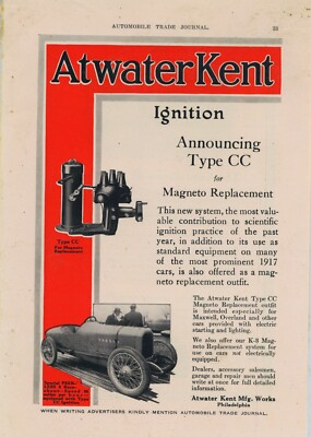 1916 Atwater Kent Ad: Peerless 8 Race Car Pictured - Type CC Magneto ...