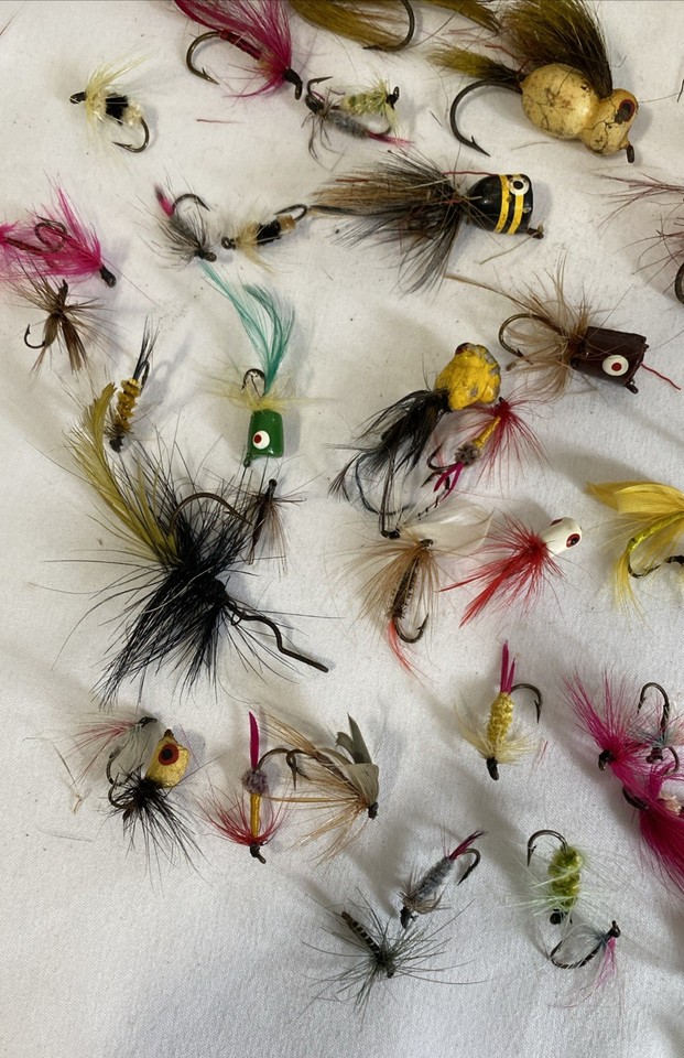 Lot of 85+ Vintage Fly Rod Fishing Flies Poppers Lures in Box | eBay