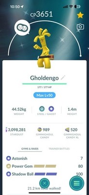 Shiny Gholdengo Max Lv50+3moves | eBay