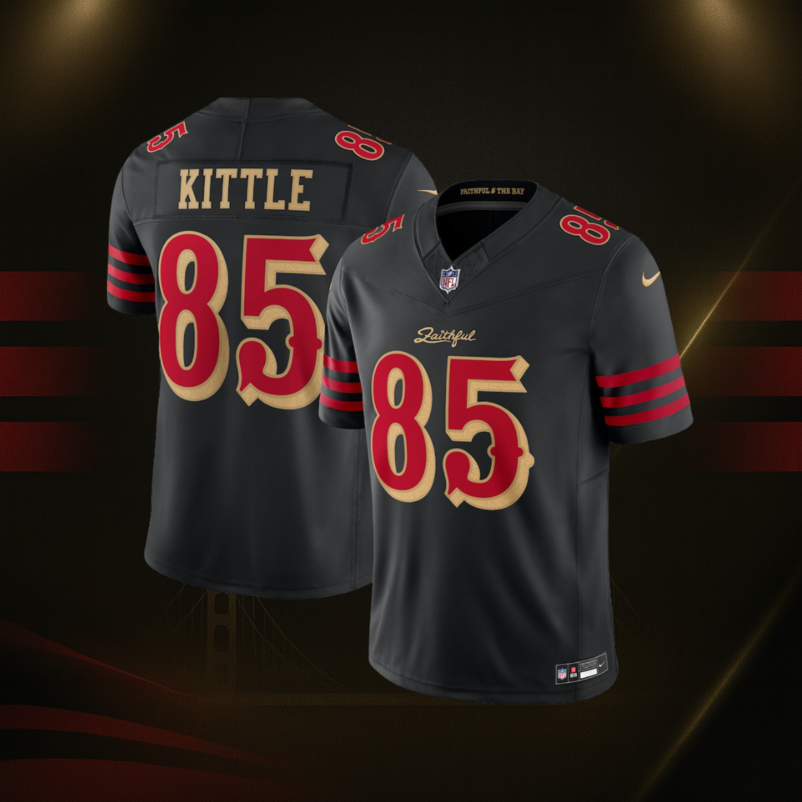 George Kittle #85 49ers Black 2025 Rivalries Limited Jersey "All Sizes ...