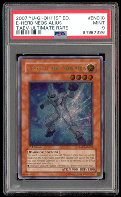 Yugioh PSA 9 MINT Elemental Hero Neos Alius 1st TAEV-EN018 Ultimate ...