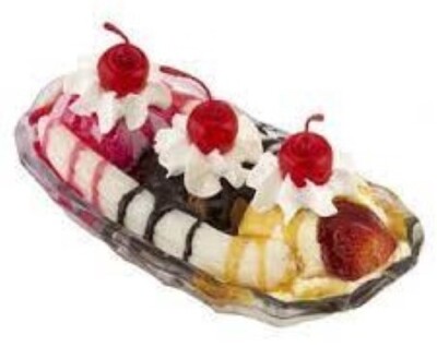 Display Faux Food Prop Banana Split Sundae | eBay