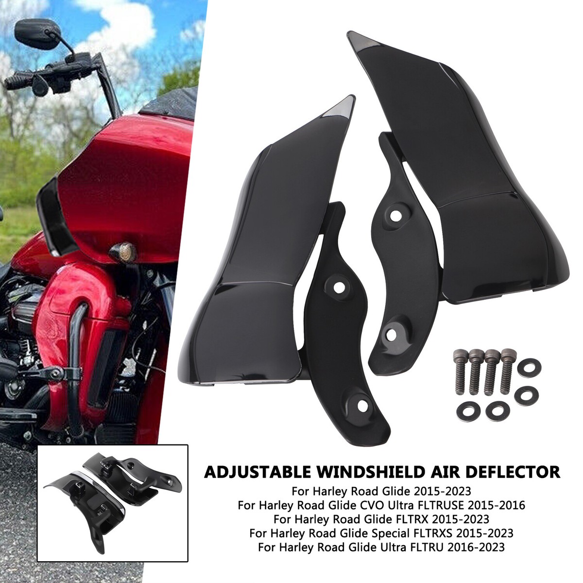 Road Glide Fairing Wind Deflectors Upper Side Wings Wind Air Deflector