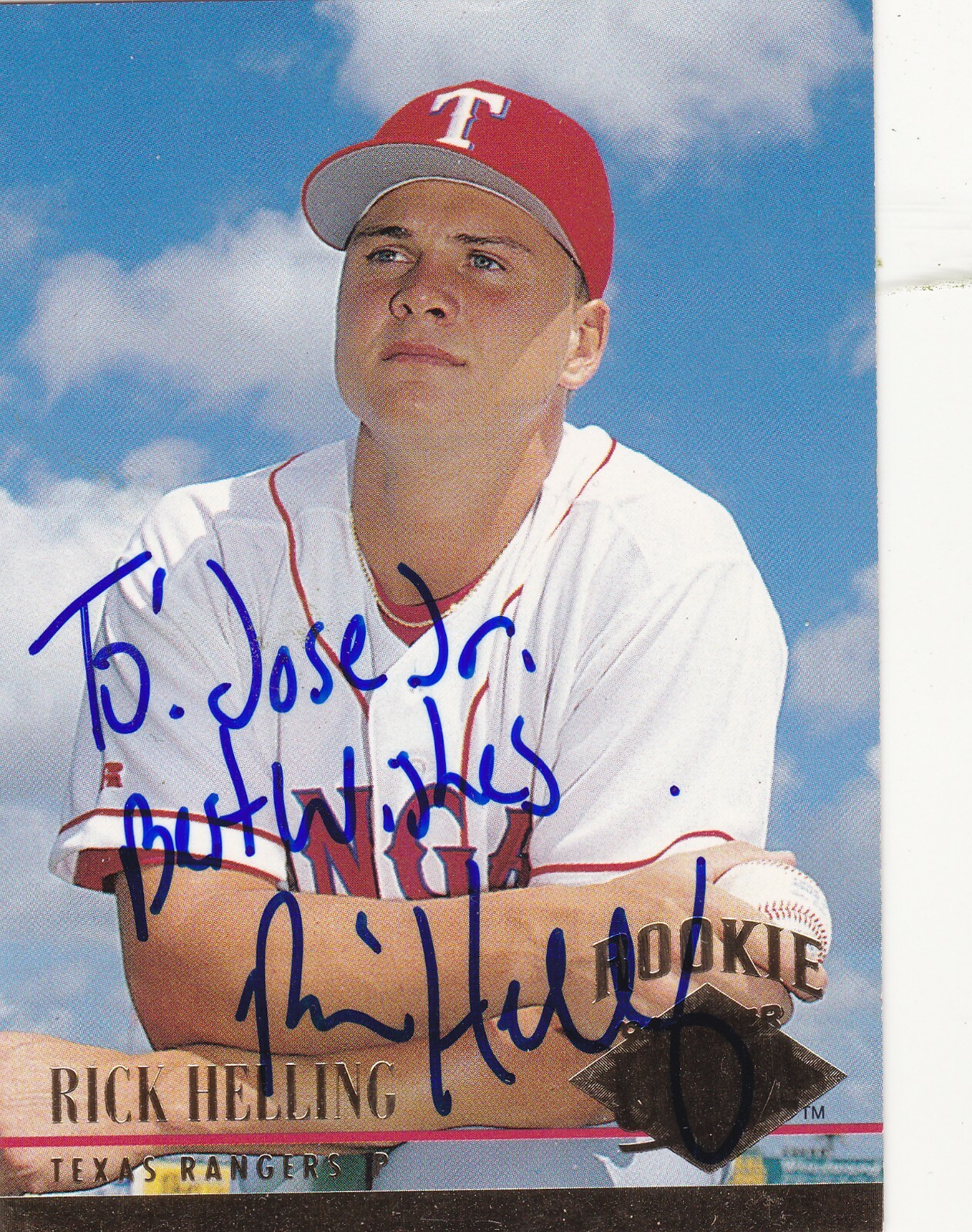 RICK HELLING TEXAS RANGERS SIGNED 1994 CARD MARLINS DIAMONDBACKS ...