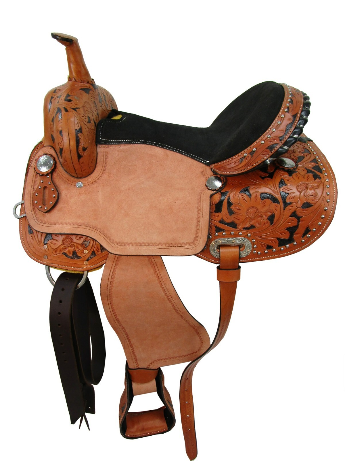 WESTERN SADDLE BARREL RACING PLEASURE TRAIL USED LEATHER HORSE TACK SET ...