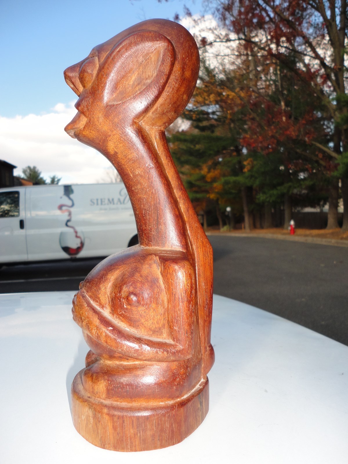 African Hand carving wood doll statue kuba style Pregnant woman Art ...