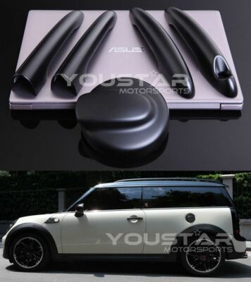 USA STOCK Set x5 Matt Black Door Handle Gas Cap Covers MINI R55 CLUBMAN ...