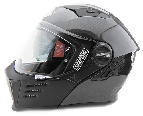 Simpson Darksome Mod Bandit Helmet Road Legal Carbon Internal Visor UK ...