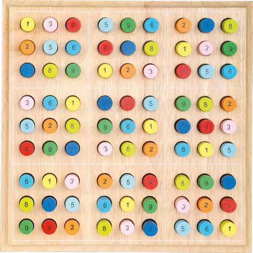 small foot 2489 Sudoku wooden number puzzle, nine Sudoku fields with ...