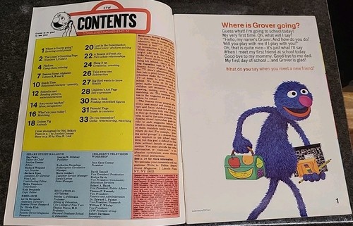 Sesame Street Magazine September 1976 No. 55 Grover Cover, Nice ...
