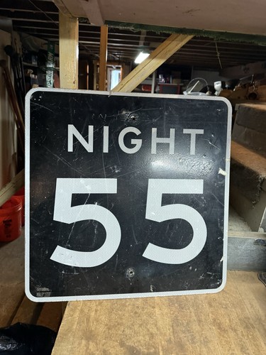 Vintage Original Rare Night 55 Speed Limit MPH Town Highway Route Road ...