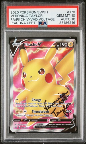 Pokemon Vivid Voltage Pikachu V Full Art #170/185 PSA 10 Signed ...