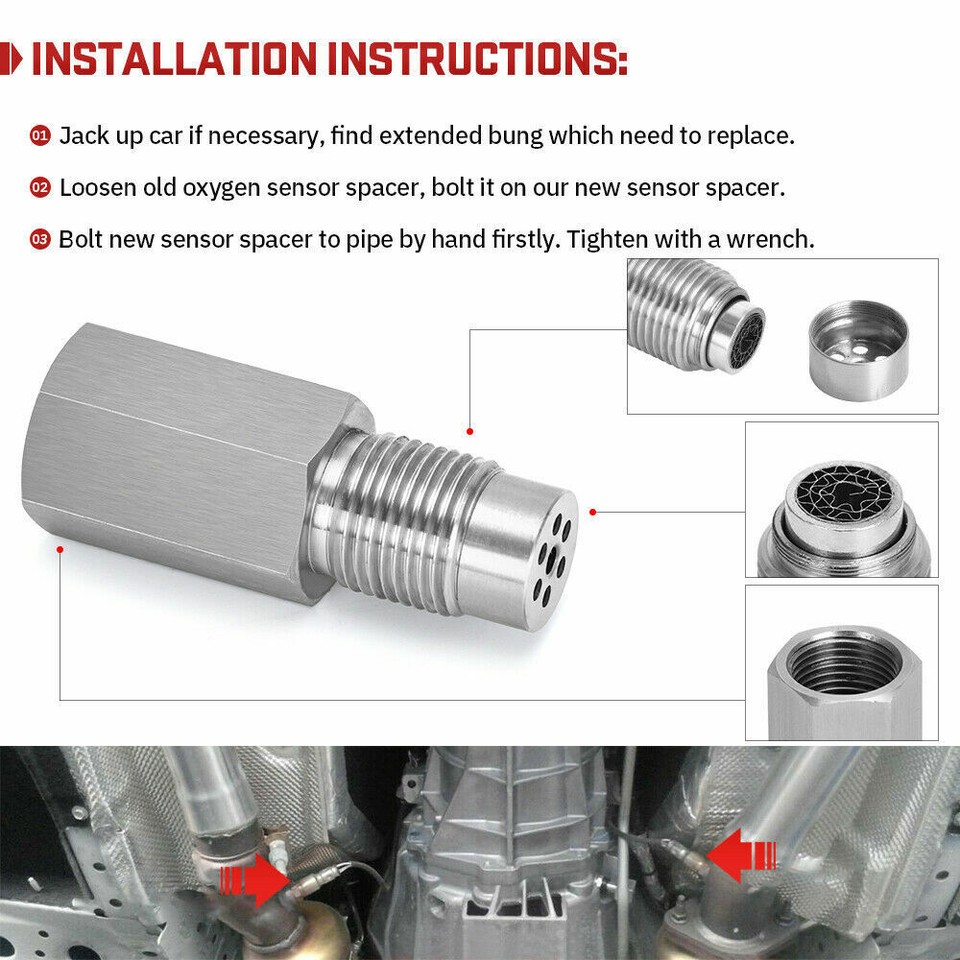 Oxygen O2 Lambda Sensor Spacer Adapter Plug Catalytic Converter Check ...
