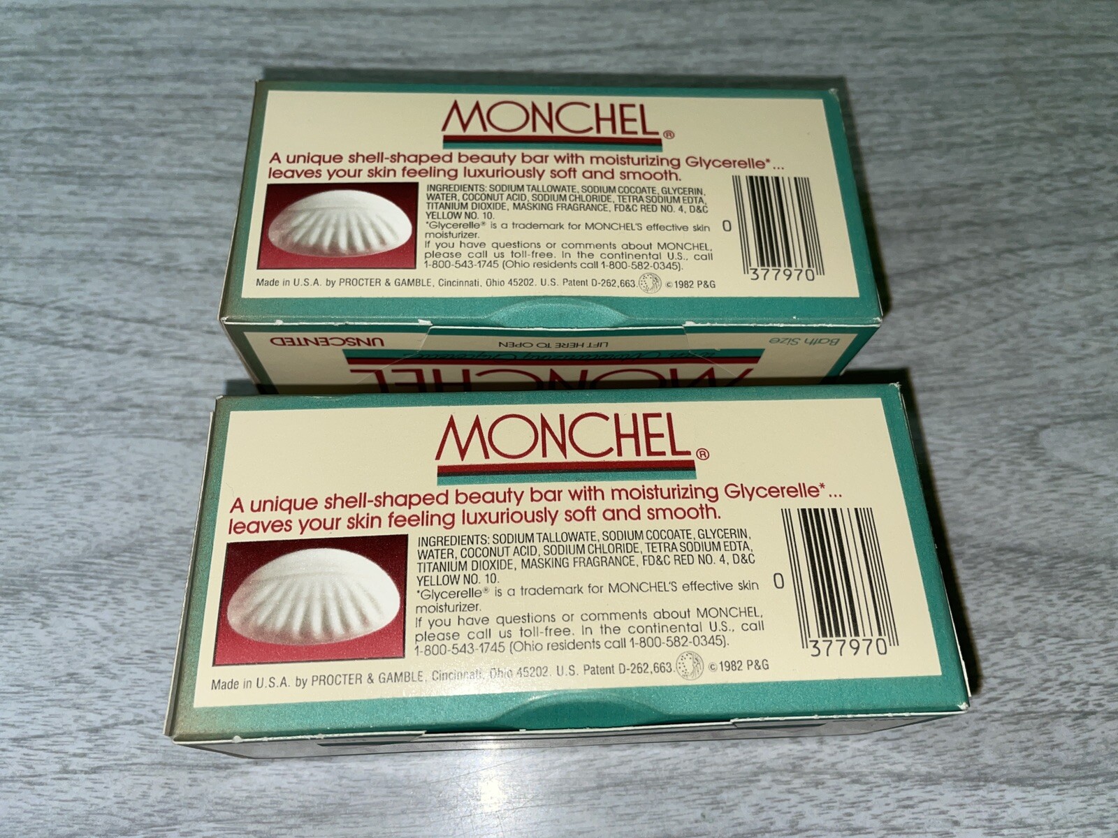 Lot of 2 MONCHEL Face Body Bath Bar Soap White Unscented Procter Gamble ...