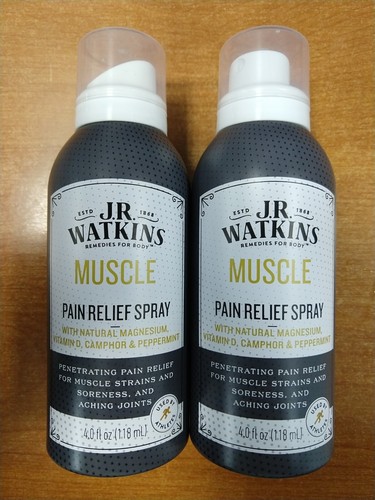 2 Cans J.R. Watkins Muscle Pain Relief Cooling Spray 4oz ea Bulk (Exp 4 ...