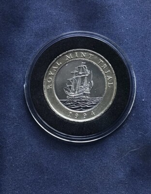 Genuine 1994 Trial Bi-metallic £2 Coin Royal Mint Trial Two Pound Coin ...