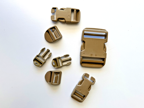 Lot Of 7 Miscellaneous Military Fastex Buckles, Coyote Brown, Tan, New ...