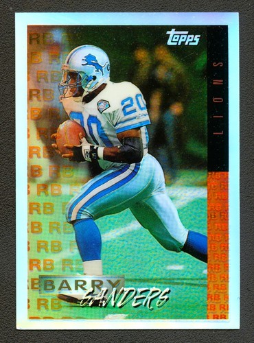 BARRY SANDERS 1995 TOPPS FINEST MYSTERY DETROIT LIONS REFRACTOR INSERT ...