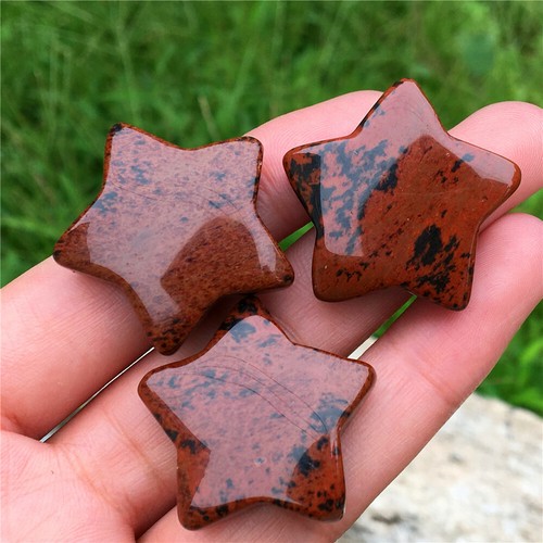 1pc Natural mahogany obsidian star pentagram quartz crystal pendant ...