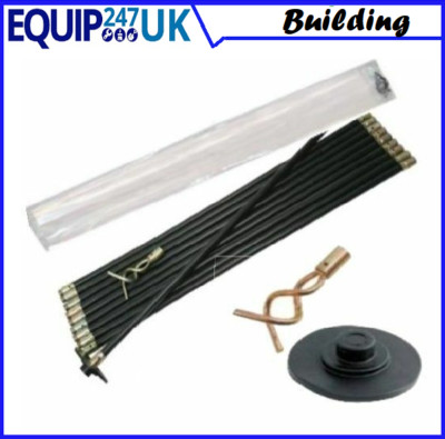 12 Piece 9m Drain Rods Plumbing Rod Set Cleaning Drainage Worm Screw ...