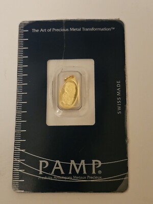 Pamp Suisse Lady Fortuna Pendant Carded 1 gram .9999 Gold Oval! | eBay