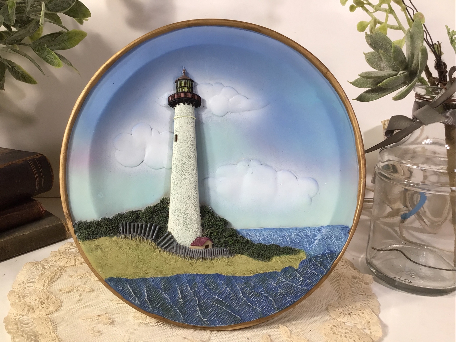 Vintage Illuminated 3D Lighthouse Plate~CAPE MAY NJ~Lighted Working ...