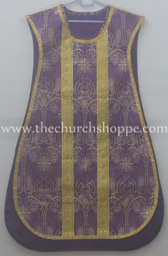 Metallic Purple Spanish Fiddleback Vestment & mass set ,chasuble | eBay