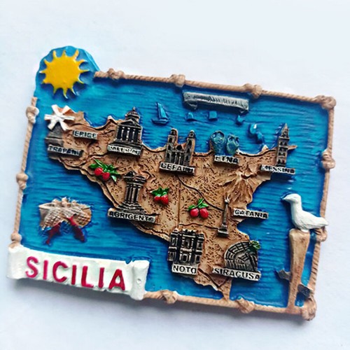 Italy Sicilia Map Souvenir Crafts Decorate Fridge Magnets. | eBay